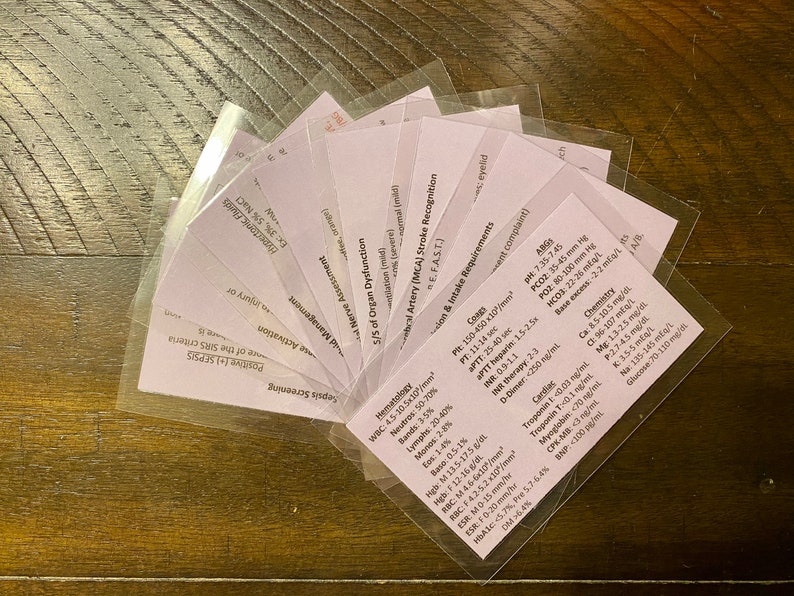 Nursing School Badge Reference Cards - Etsy