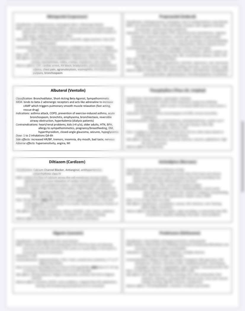 Erin's Drug Cards DIGITAL - Etsy