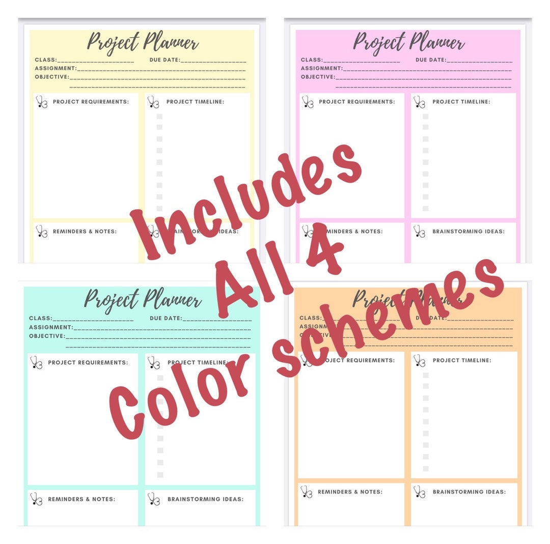 Nursing School Project Planner - Etsy