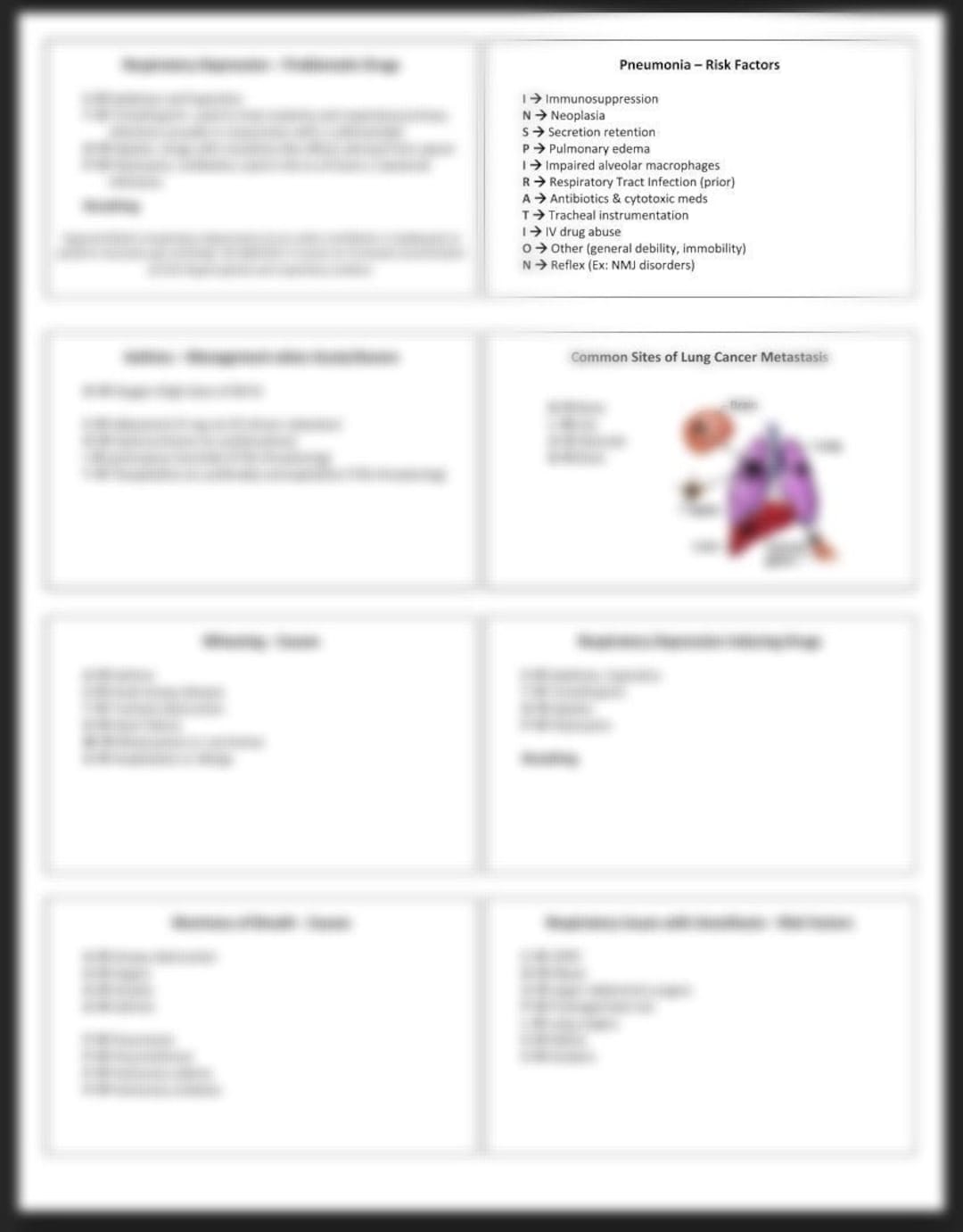 Respiratory Mnemonic Cards (DIGITAL) - Etsy