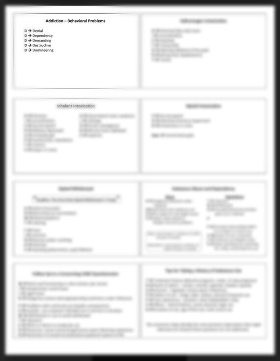 Substance Use & Abuse Mnemonic Cards DIGITAL | Etsy