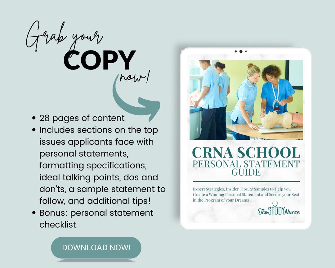 CRNA School Personal Statement Writing Guide - Etsy