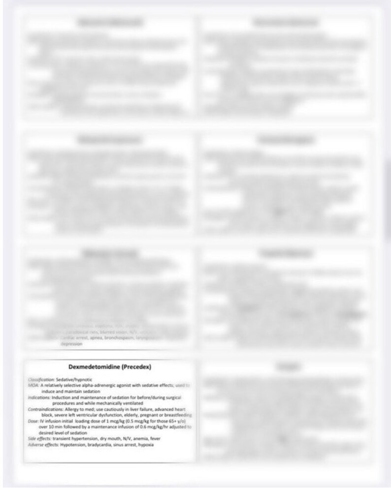 CRNA School Interview Prep Drug Cards (DIGITAL) - Etsy