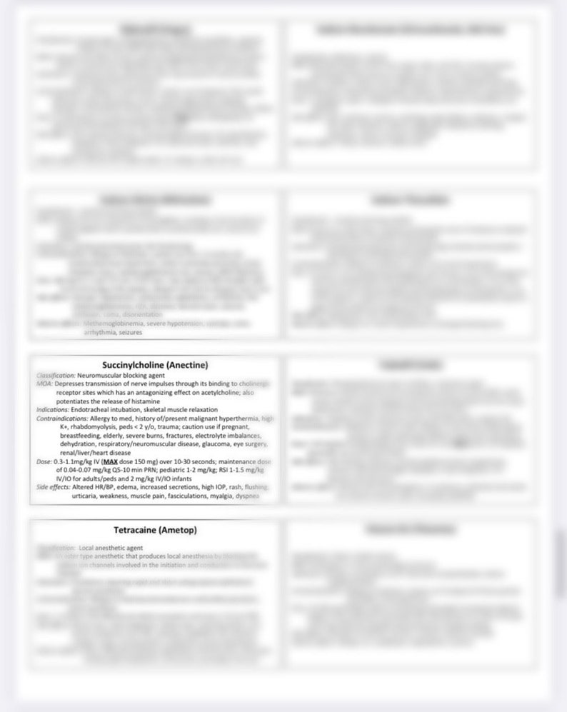 Emt/paramedic Drug Cards Comprehensive DIGITAL Version - Etsy