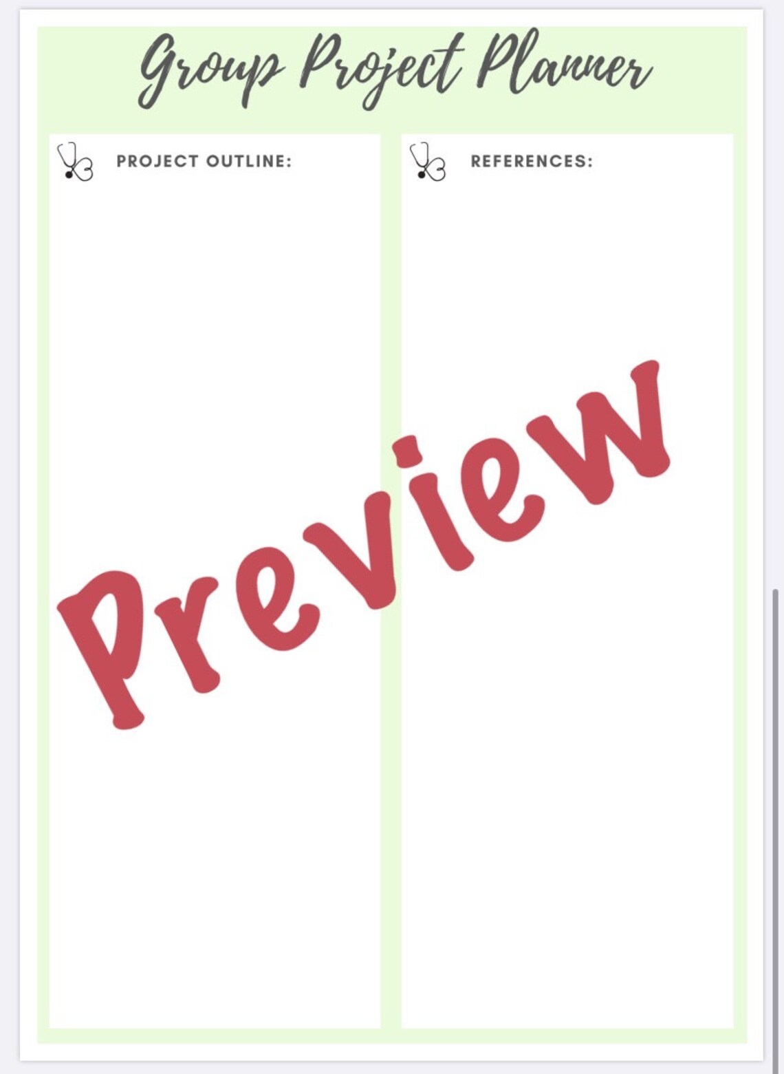 Nursing School Group Project Planner DIGITAL - Etsy