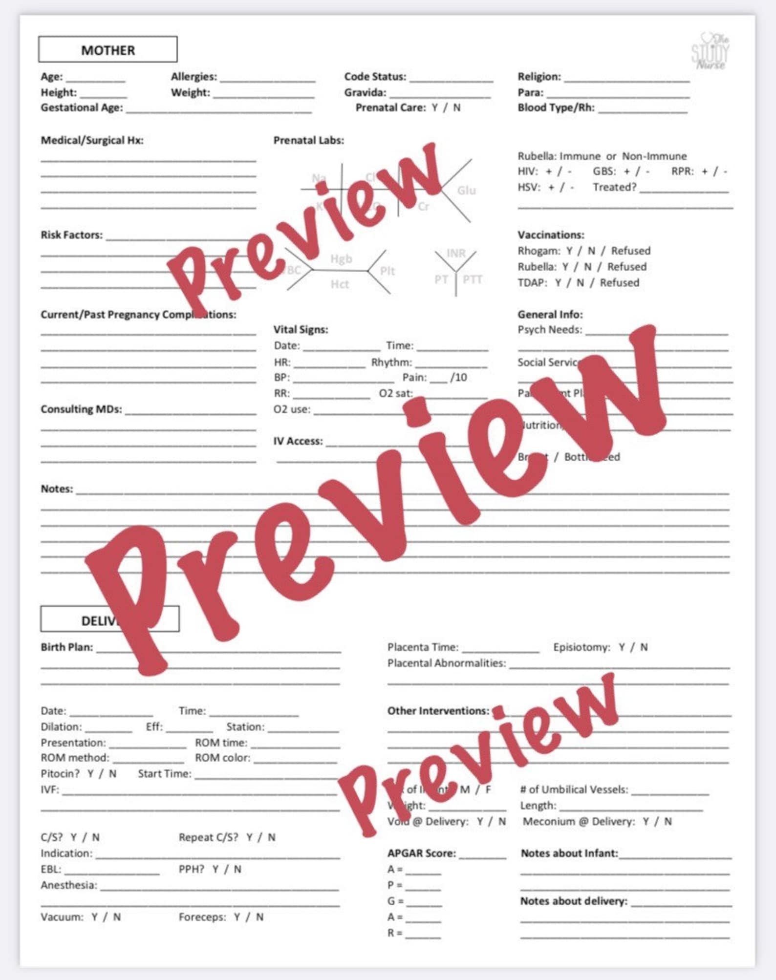 OB Peds Report/assessment Sheet Bundle - Etsy