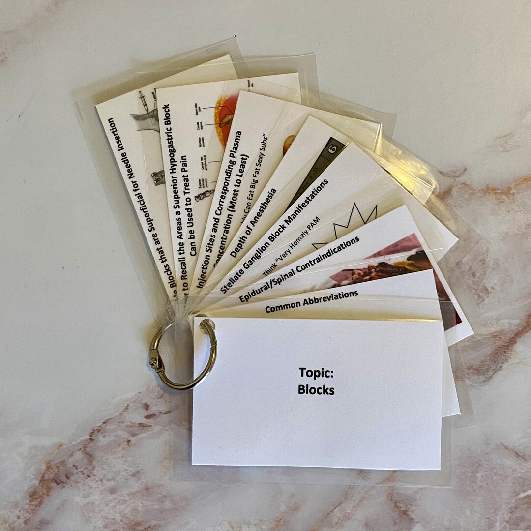 CRNA School Mnemonic Cards Blocks - Etsy