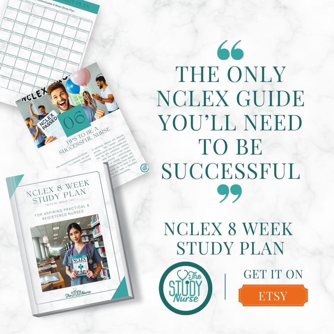 NCLEX - 8 Week Study Plan (40+ Pages, Teal Color Scheme); Nursing ...