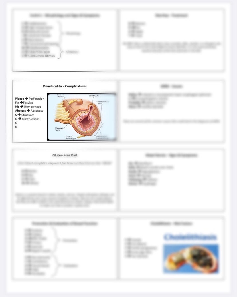 Gastrointestinal Mnemonic Cards (DIGITAL) - Etsy