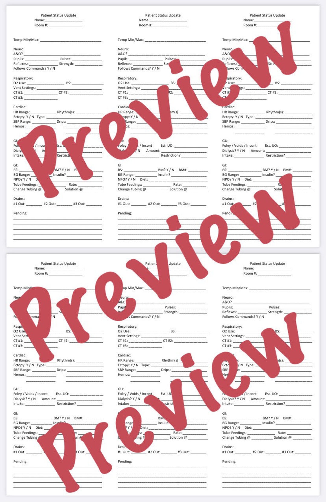 Report Updates Sheet - DIGITAL - Etsy