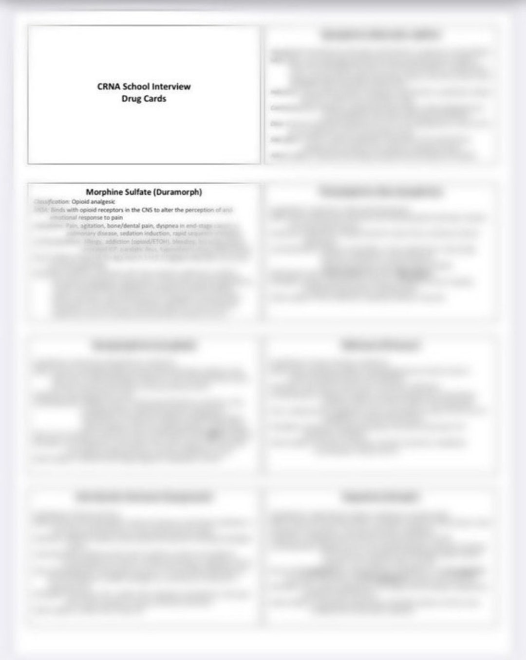 CRNA School Interview Prep Drug Cards (DIGITAL) - Etsy
