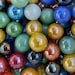 25 Mixed Color Pearly Game Marbles - Solid Color Glass Target Marbles ...