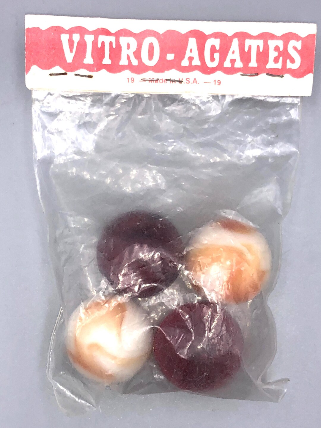 Vitro Glass Marbles Original Marble Bag: Set of 4 Fluorescent Shooter ...