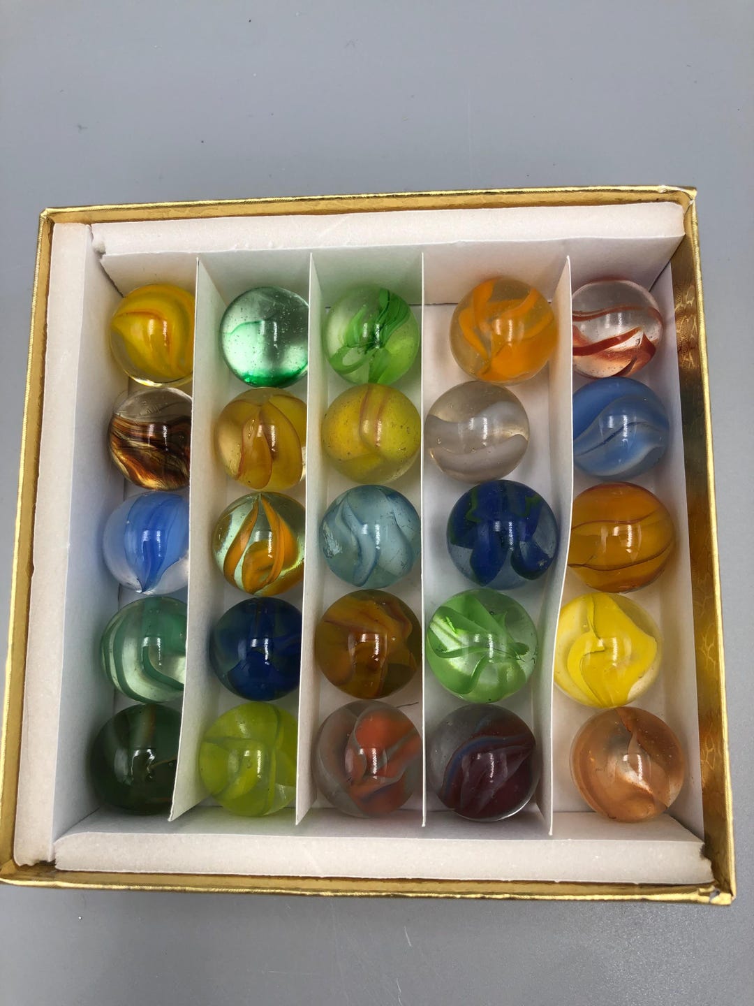 Hybrid Cat's Eyes Collectible Glass Marbles: Set of 25 - in a Gift Box ...