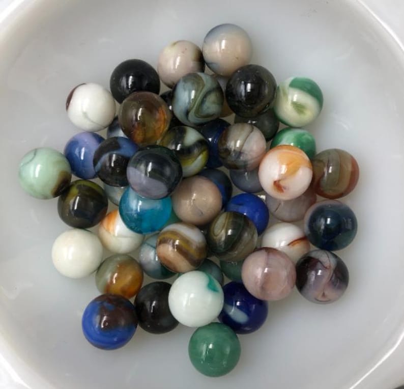 JABO Classics Swirl Marbles: Mixed Colors Set of 50 - Etsy