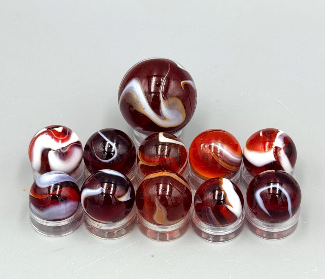 Vacor Rooster Glass Marbles: Set of 11 - 10 Targets and 1 Shooter - Etsy