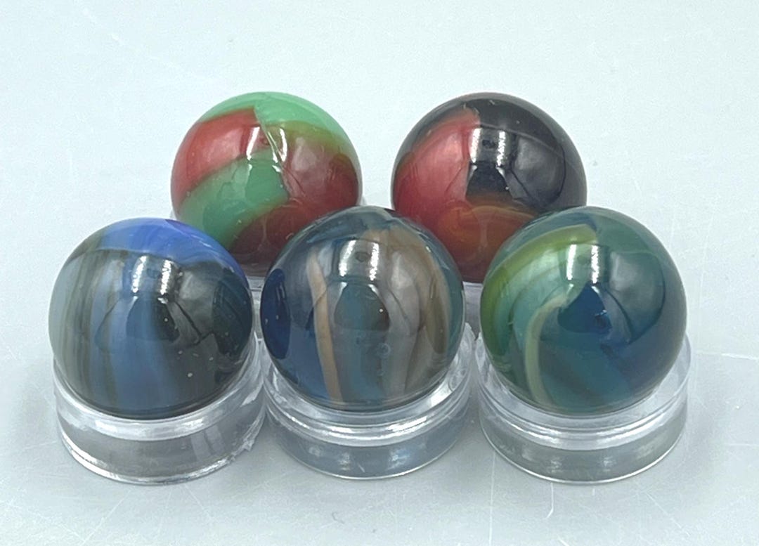Marble King Rainbow Marbles, Wasp, Watermelon, Hercules, 2 Painted ...