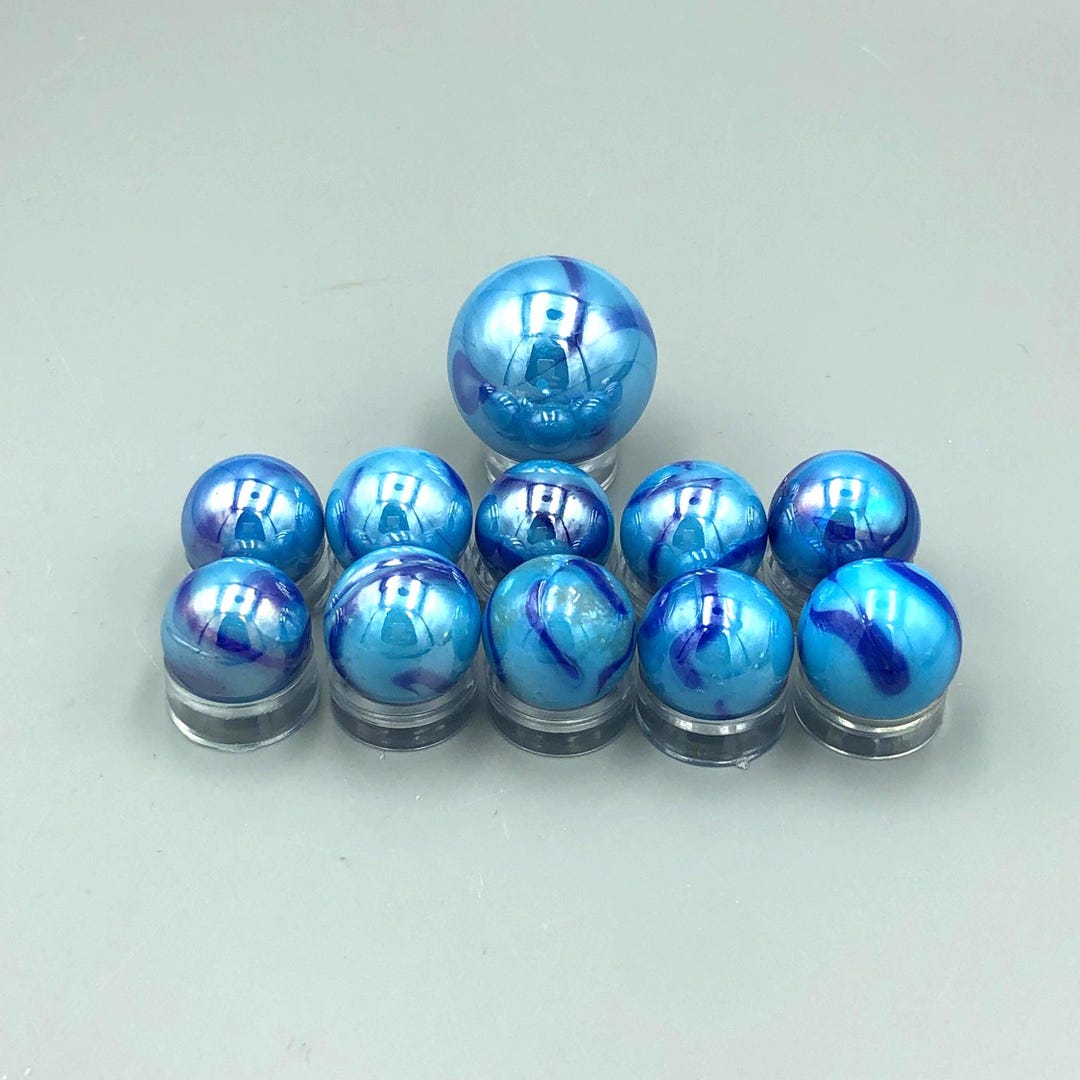 11 "ocean" Game Set Marbles - 10 Targets and 1 Shooter - Retired Vacor ...