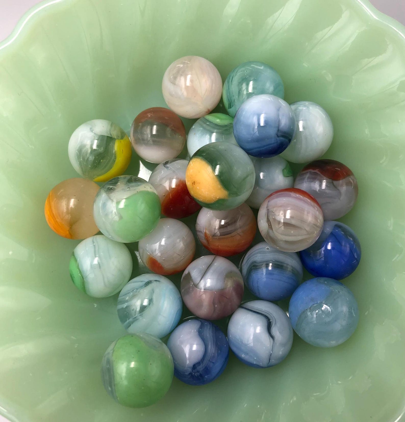 Vitro Mixed Conquerors and Phantom Conquerors Glass Marbles: Set of 25 ...