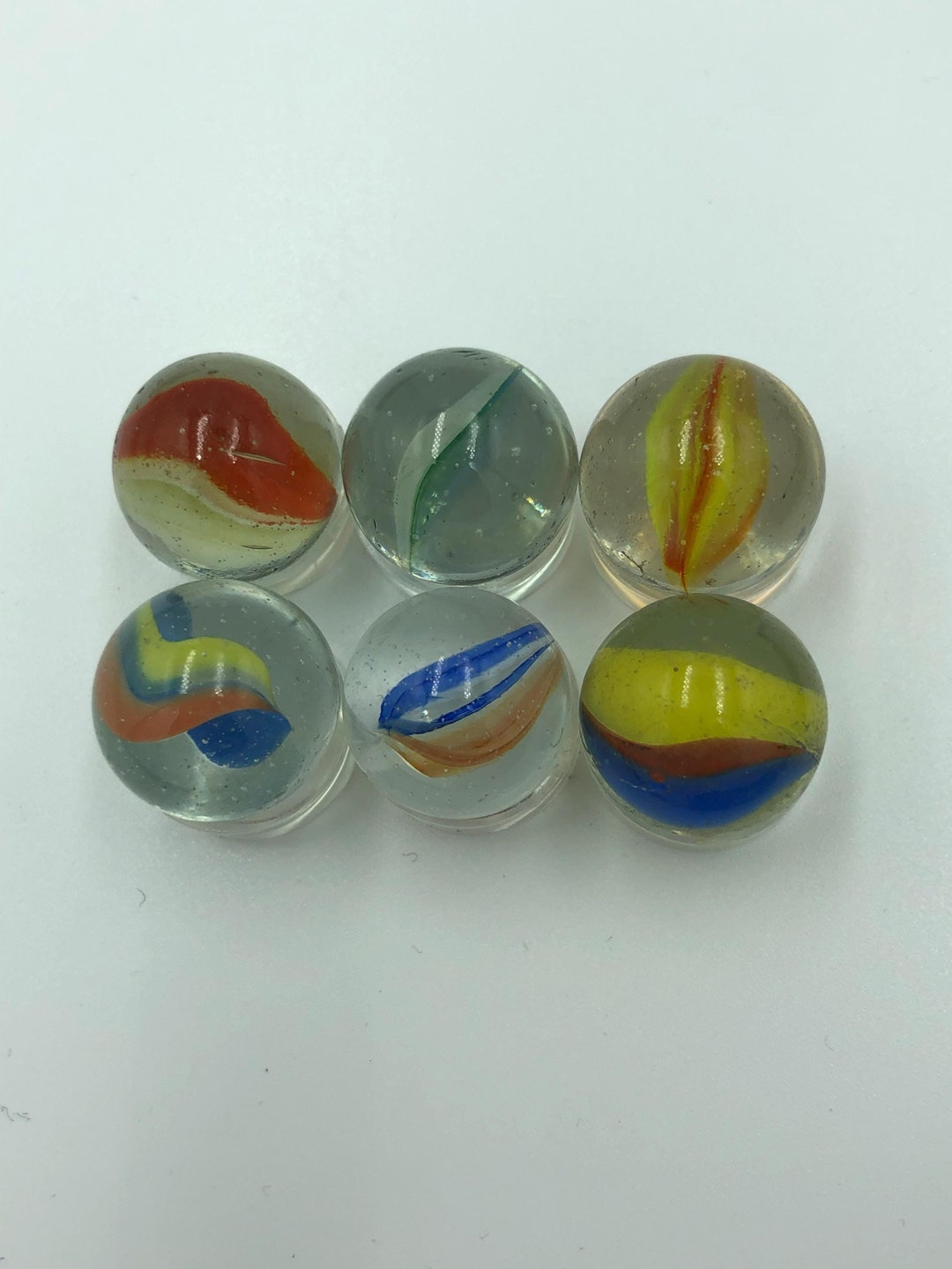 6 tri-color Cat's Eyes Marbles Vacor/mega Marbles for Collectors in a ...