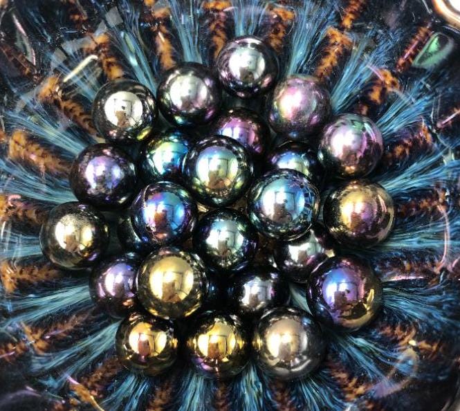 Vacor Peewee 12-13mm Iridescent Rainbow Meteor Marbles: Set of 25 - Etsy