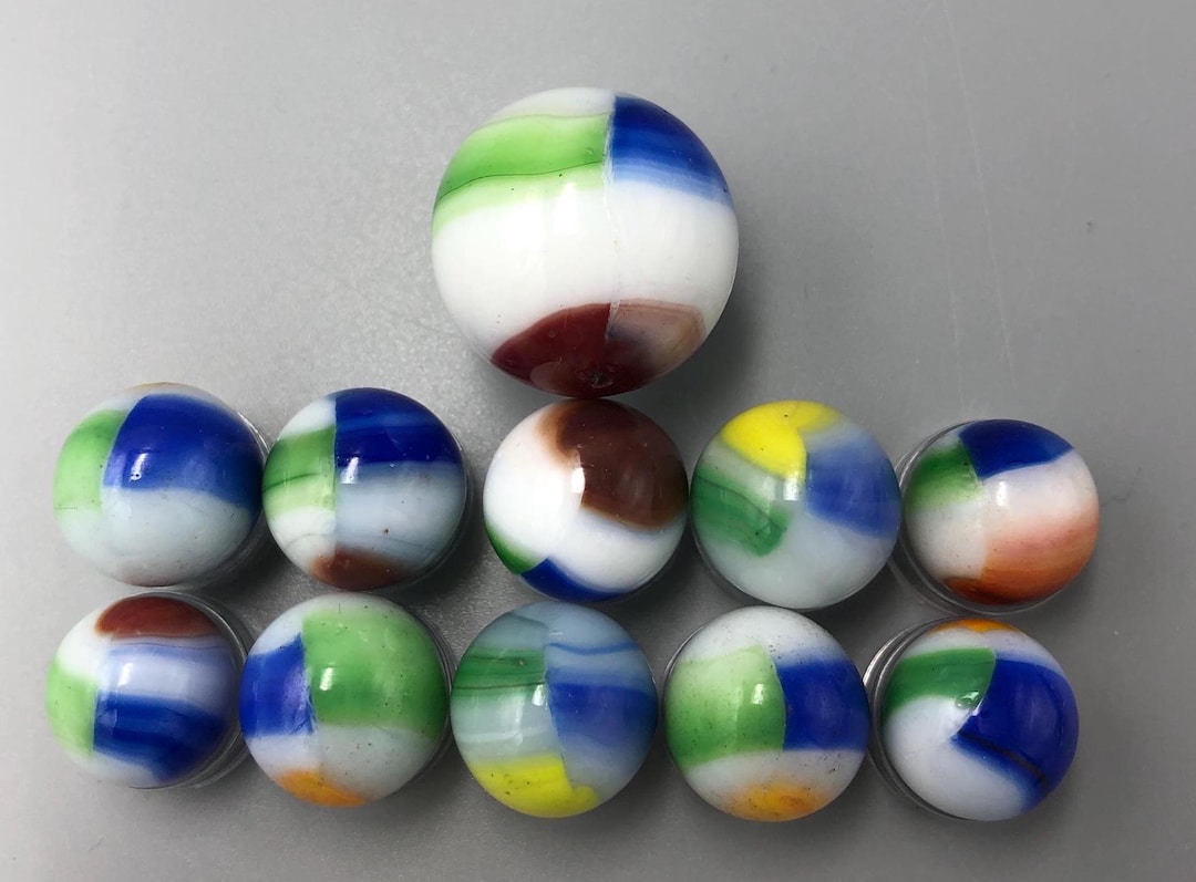 11 MK "multi-color Rainbows" Game Set Marbles - Marble King Marbles, 10 ...