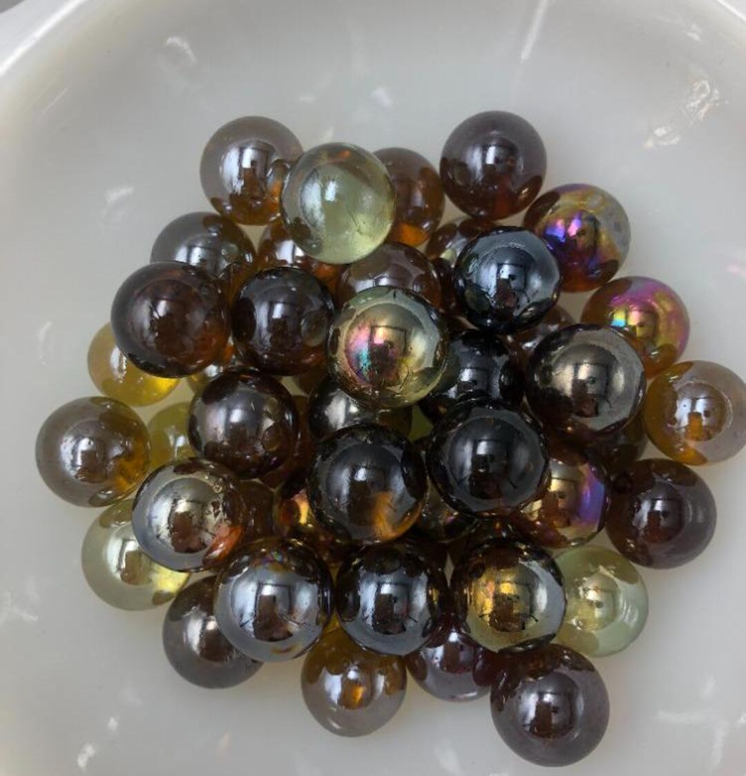 Vacor Amber Iridescent Marbles: Set of 50 - Etsy