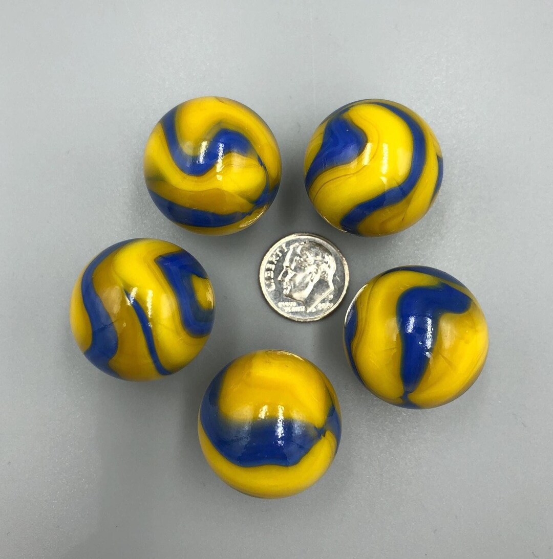5 blue Tang Shooters 1 Vacor Vintage Marbles for Collectors - Etsy