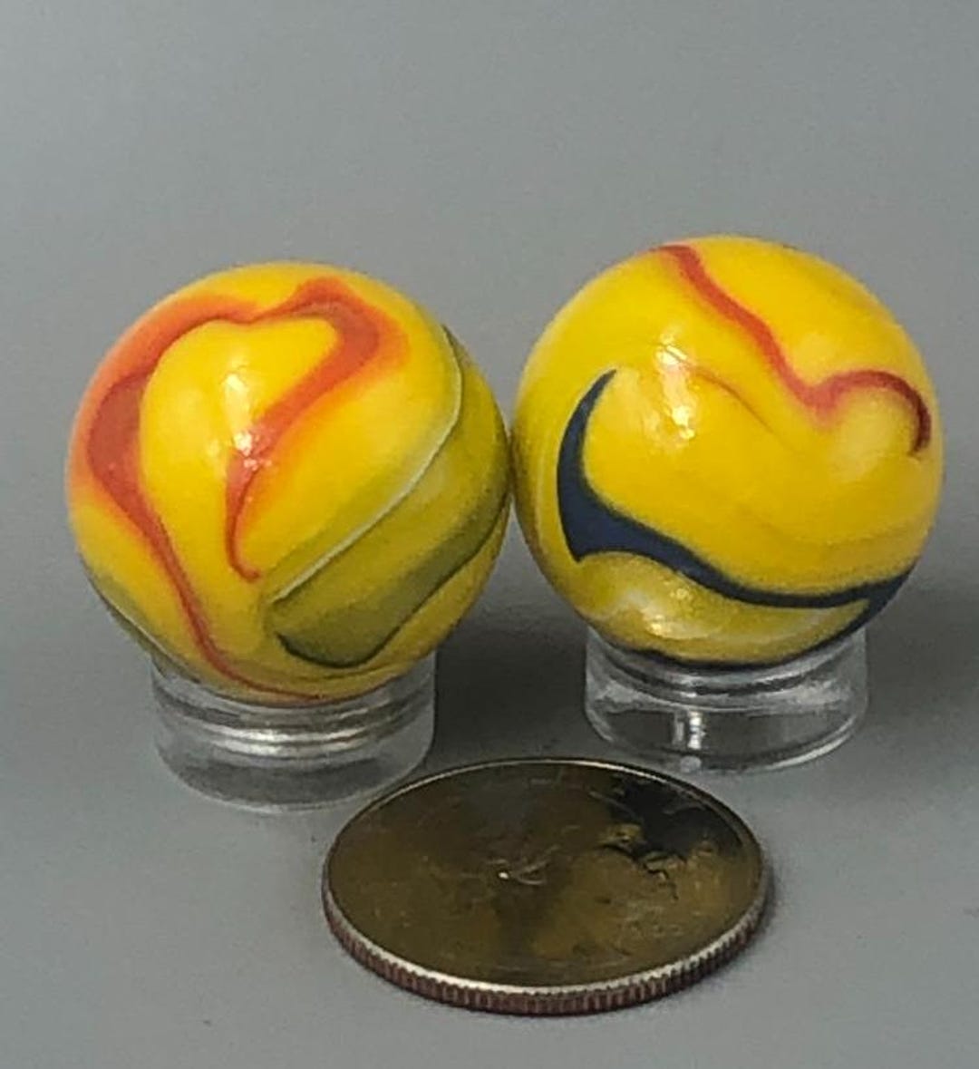 2 "parrot" Shooters (.95") - Early Edition Retired Vacor Marbles for ...