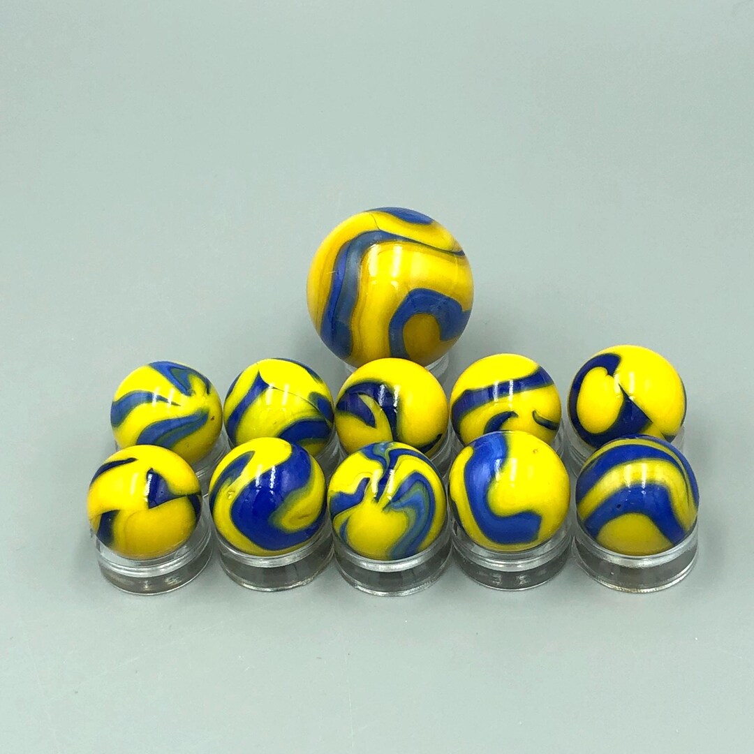 11 "blue Tang" Game Set Marbles - 10 Vacor Targets and 1 Shooter, for ...