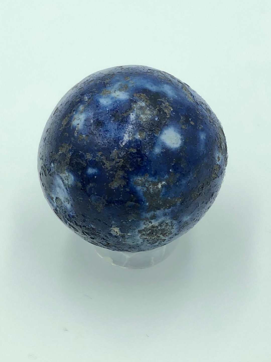 1 Rare 1.14 Antique Blue Bennington German Handmade Clay Marble Made in the 1800's for ...