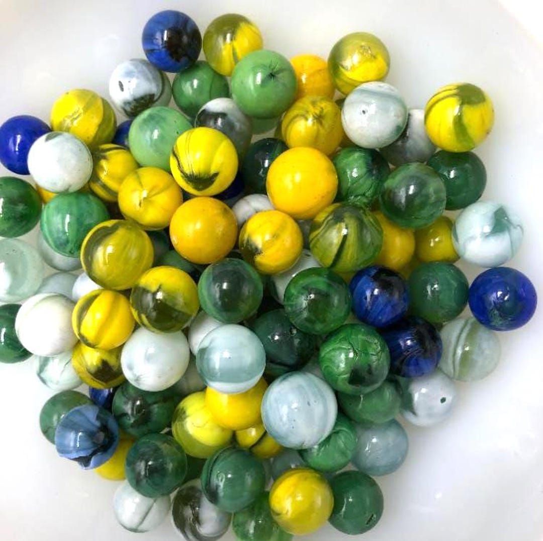 Japanese Pincher Marbles: Mixed Color Clearies, 1950s - Set of 25 - Etsy