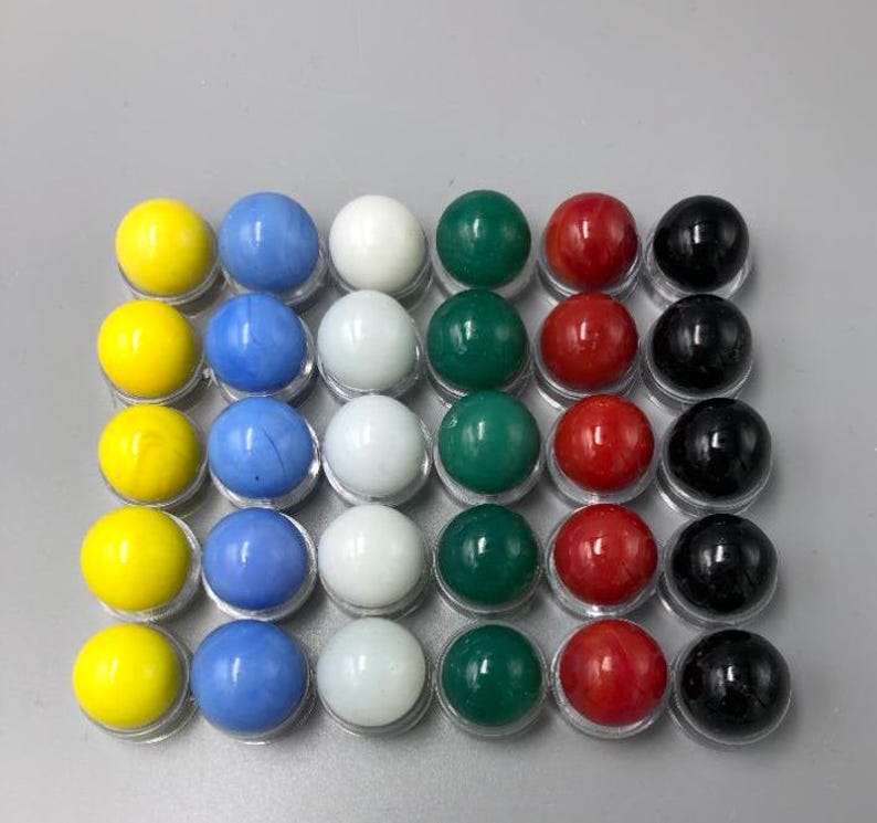 Vintage Glass Game Marbles: Solid Colors, Set of 30 - Etsy