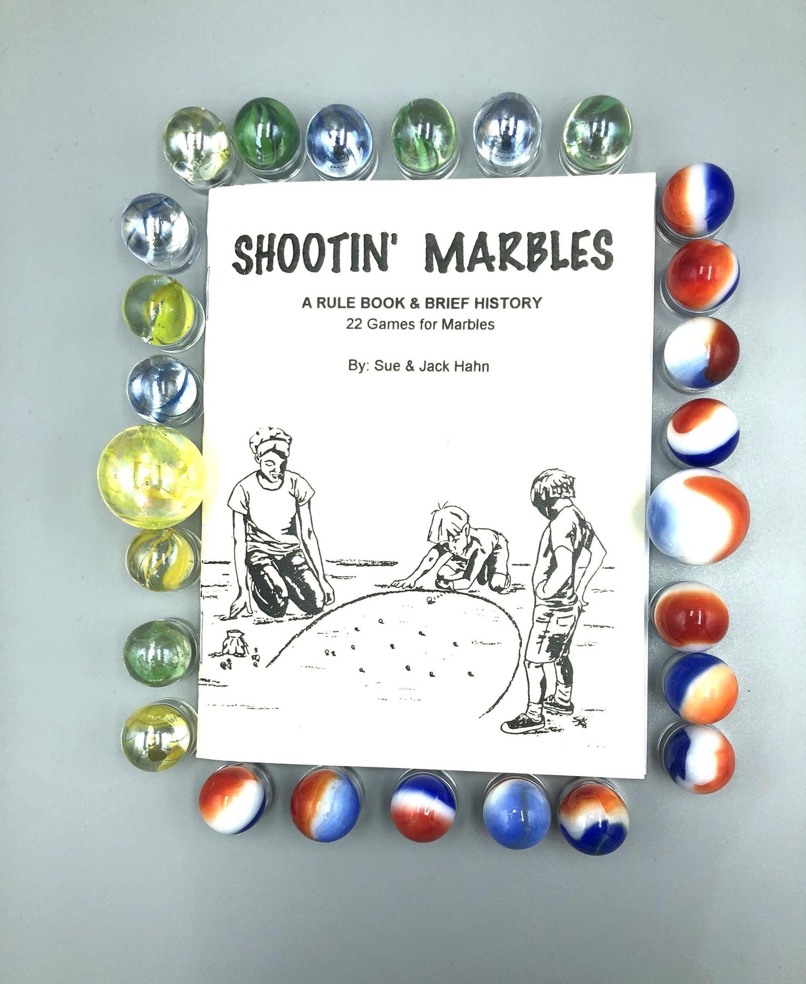Vintage Marble Game Set: 24 Target Marbles, 2 Shooters, Rulebook - Etsy