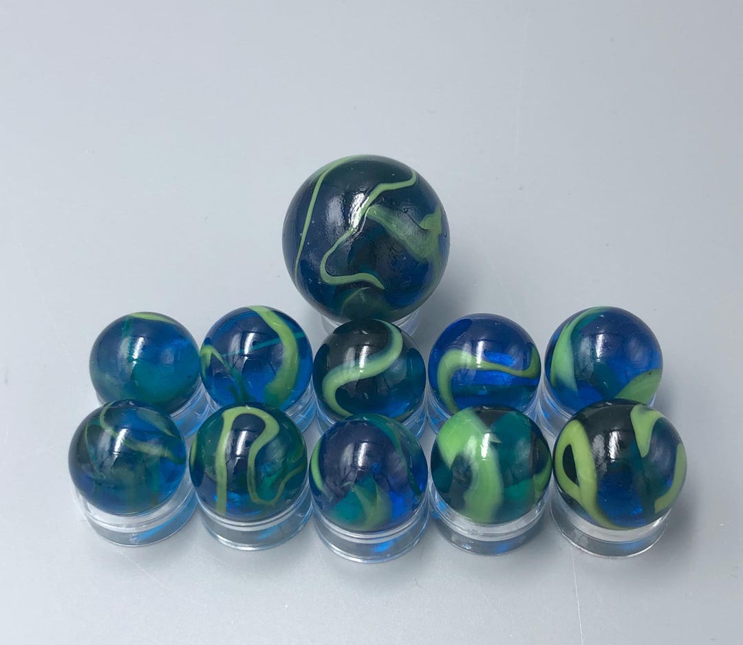 Vacor Sea Turtle Retired Marbles: Set of 11, 10 Targets and 1 Shooter ...