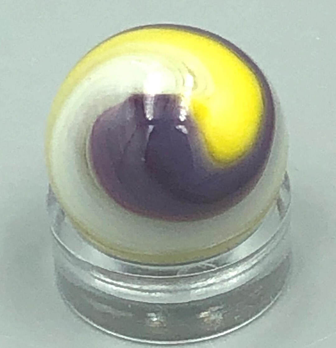 Akro Popeye Corkscrew - HTF Purple, Yellow and White Marble .61": Set ...