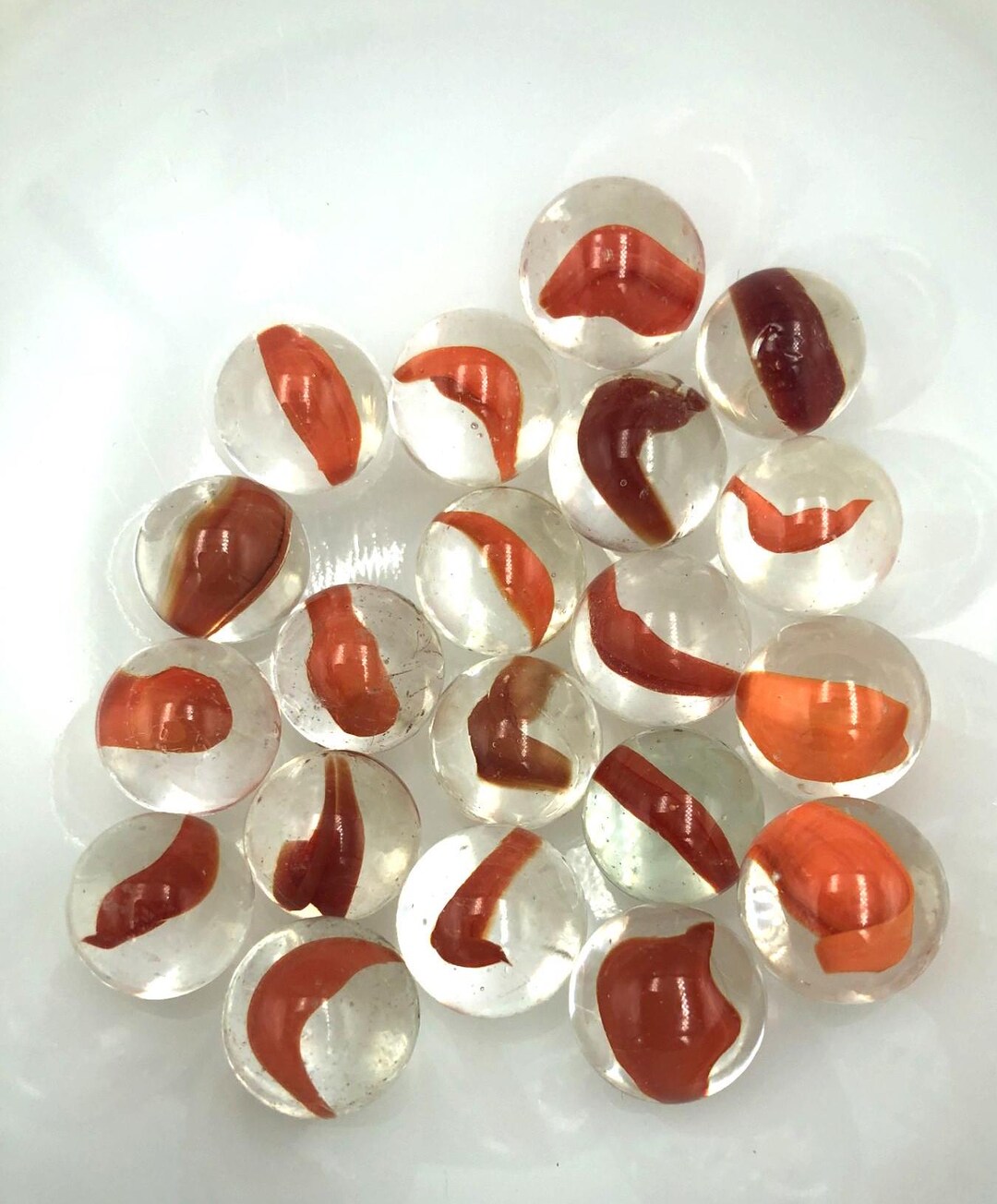 Peltier Red Banana Marbles: Set of 20 - Etsy