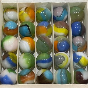 Vitro Tiger Eyes - Collectible Glass Marbles: Set of 25 in a Gift Box ...