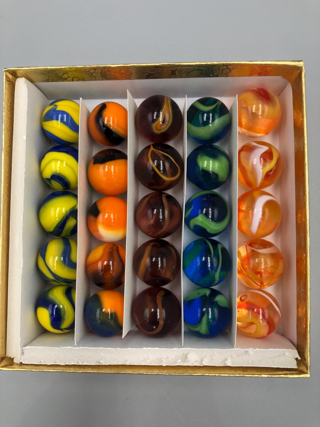 25 marine Life Gift Box Marble Collection Vintage Vacor Glass Marbles ...