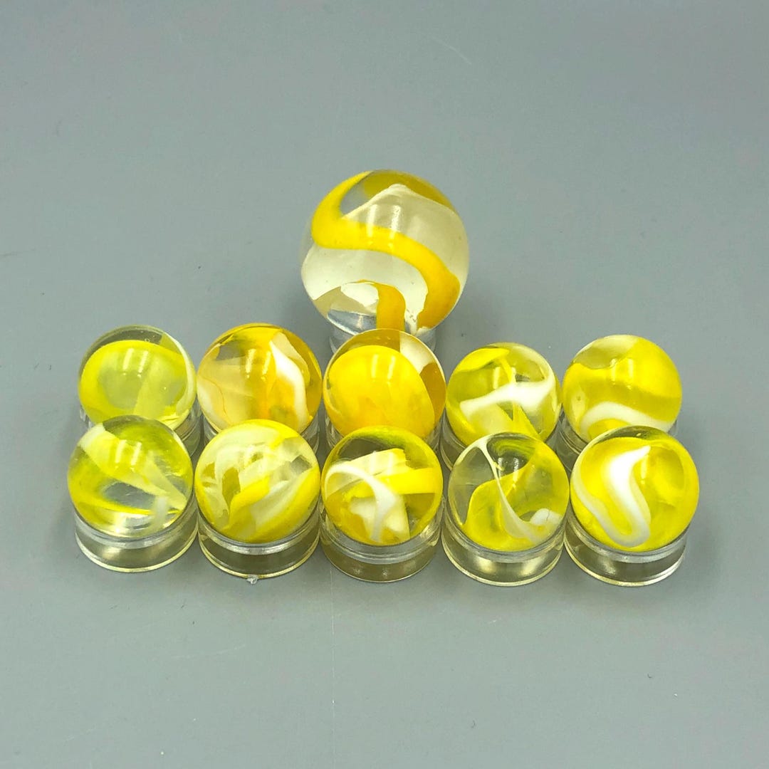 11 "banana Swirls" Marbles 10 Targets, 1 Shooter- Vacor/mega Marbles - Etsy