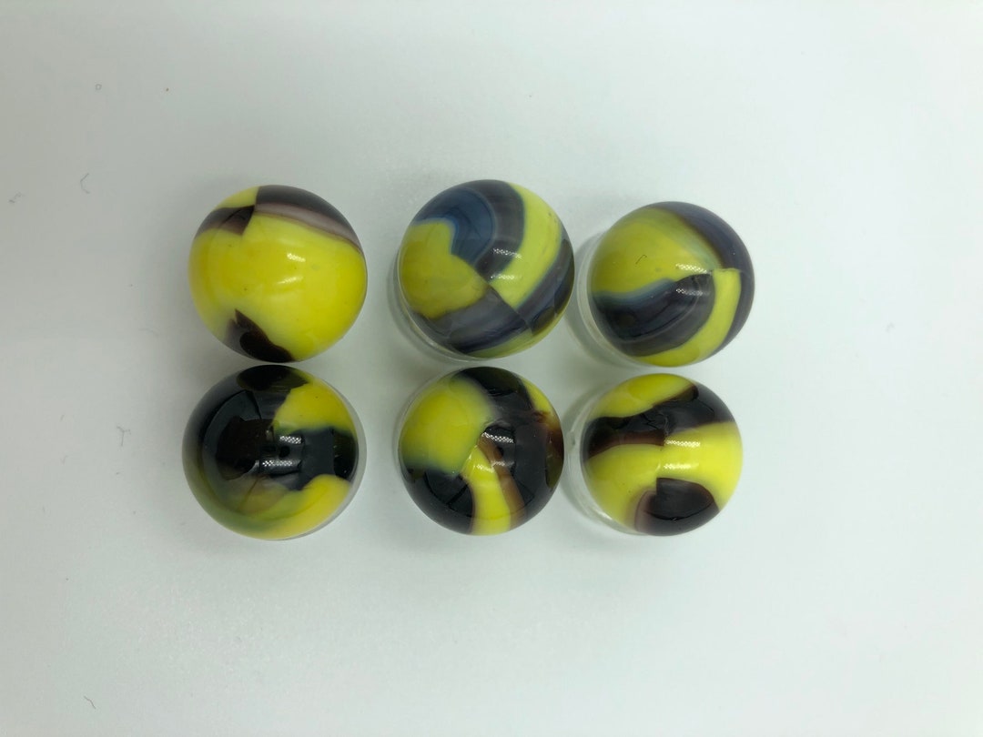 6 Marble King "bumble Bees" of Various Runs - Collectible Marbles - Etsy