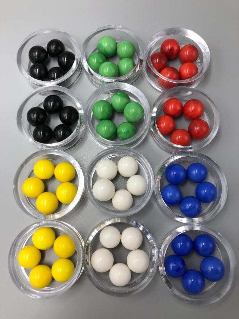 Solid Color Vintage Game Marbles: Set of 60 Pieces - 6 Colors, 10 of ...