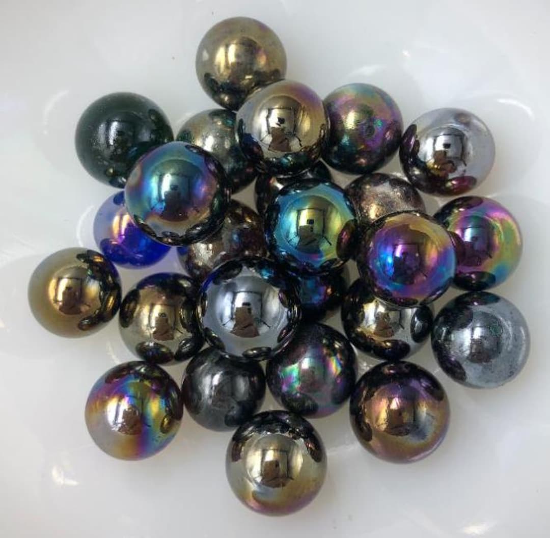 Vacor Meteor Metallic Rainbow Iridescent Glass Marbles: Set of 25 - Etsy