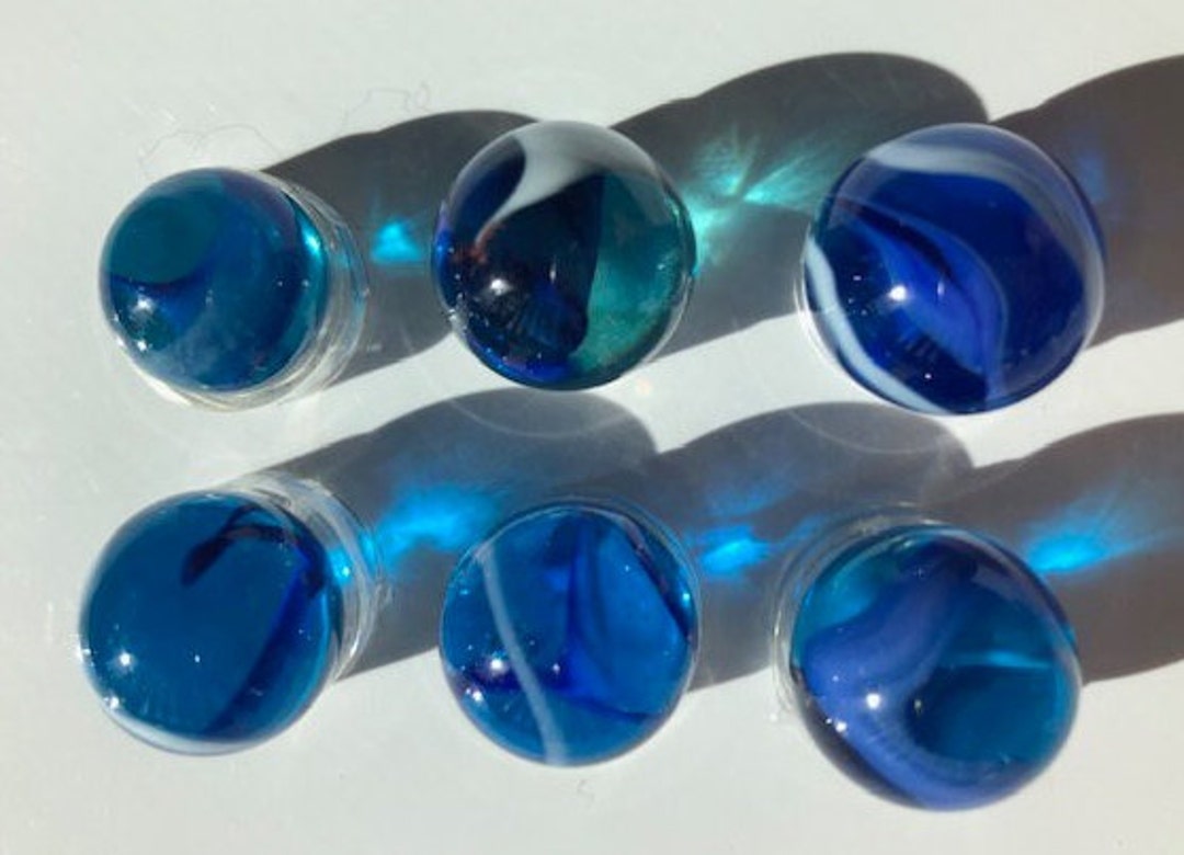 6 Rare blue Jay Marbles Vacor/mega Marbles for Games, Decor, Crafts or ...