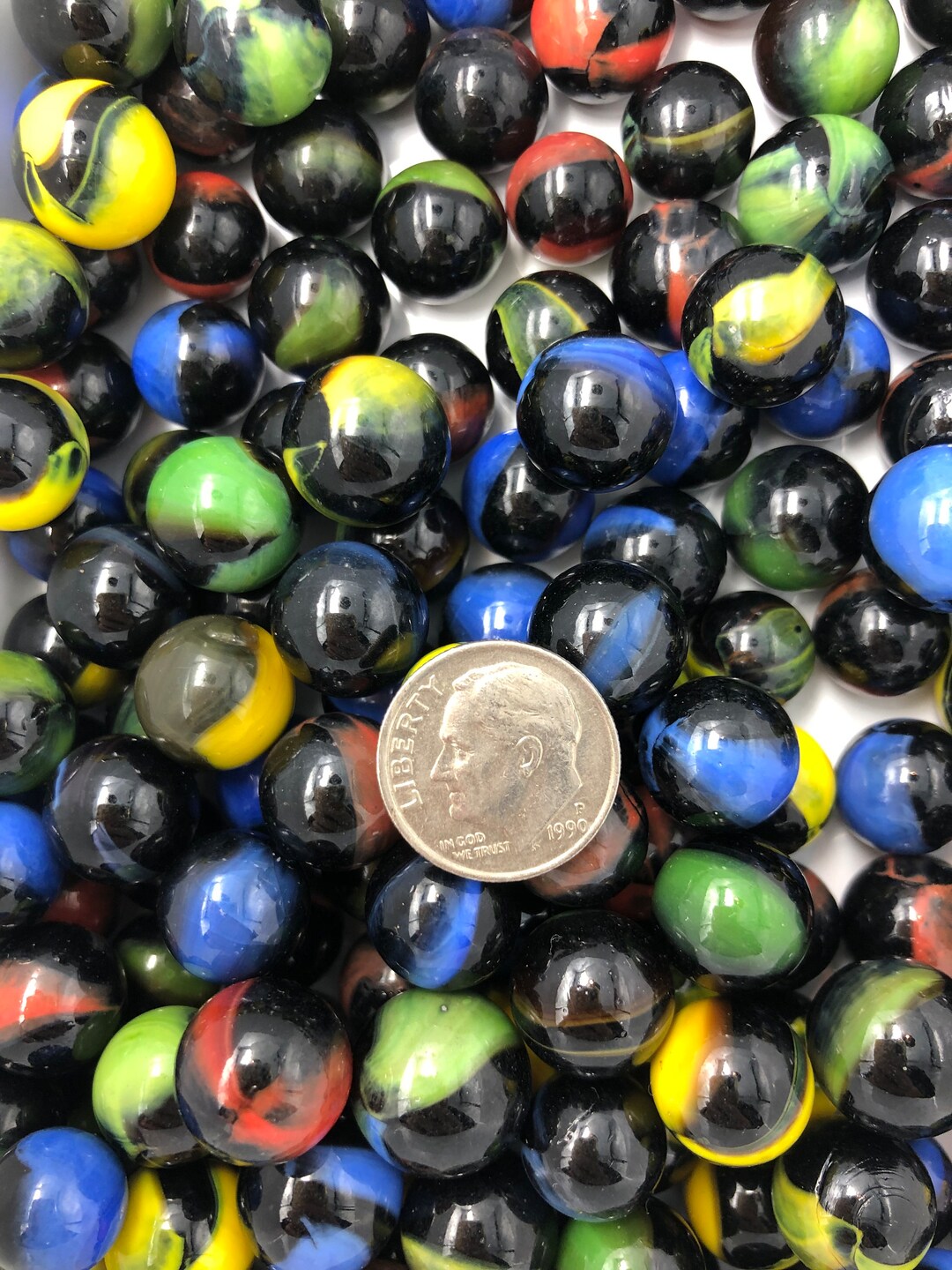 Vacor Mixed Black Panther Peewee .5" Glass Marbles: Set of 25 - Etsy