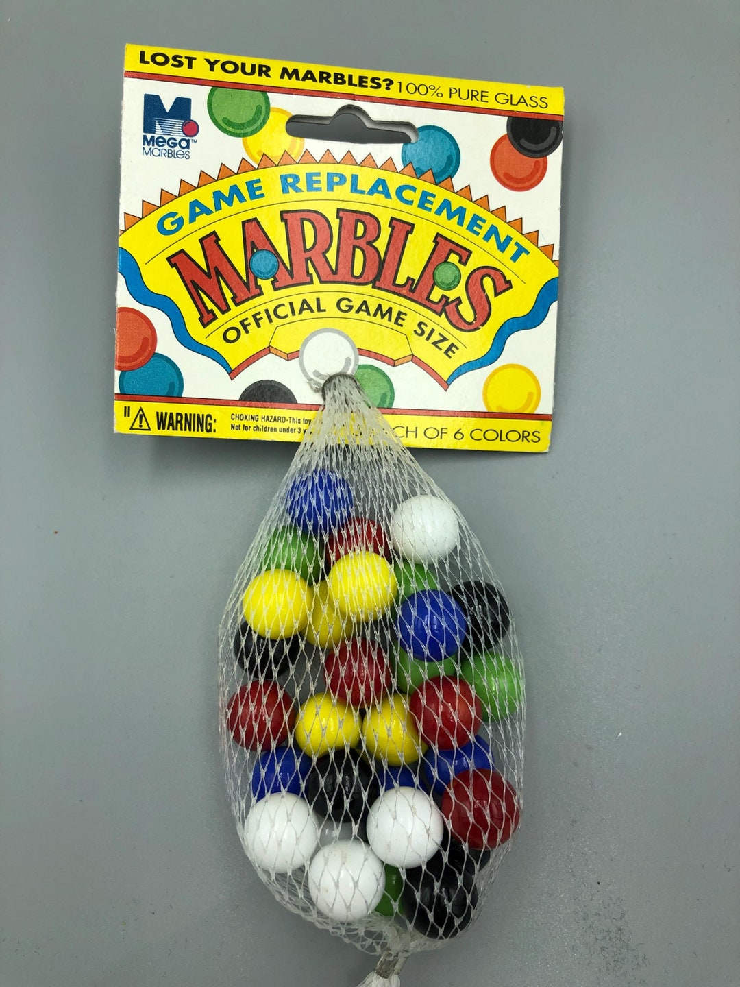 Original 30 Game Marbles Marble Net Bag Vacor/mega 6 Colors 5 of Each ...