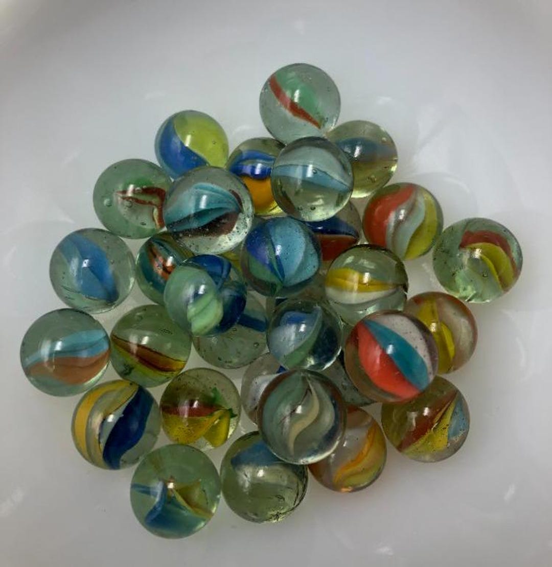Cat's Eye Marbles: Multi-colored 5-6 Vane Glass Toy Marbles, Set of 25 ...
