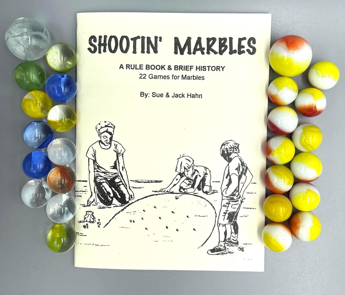 Vintage Marble Game Set: 24 Target Marbles, 2 Shooters, Rulebook - Etsy