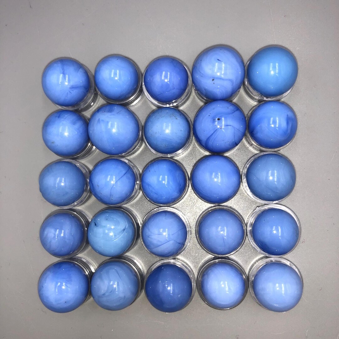 Toy Glass Vintage Marbles Light Blue Solid Color: Set of 25 - Etsy