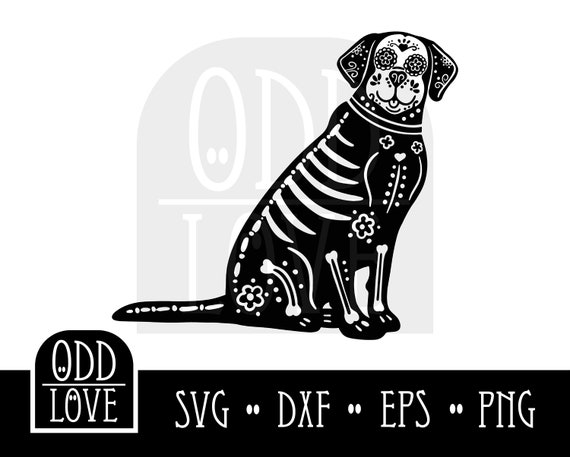 Day of the Dead Dog Sugar Lab Skull Halloween SVG EPS DFX | Etsy